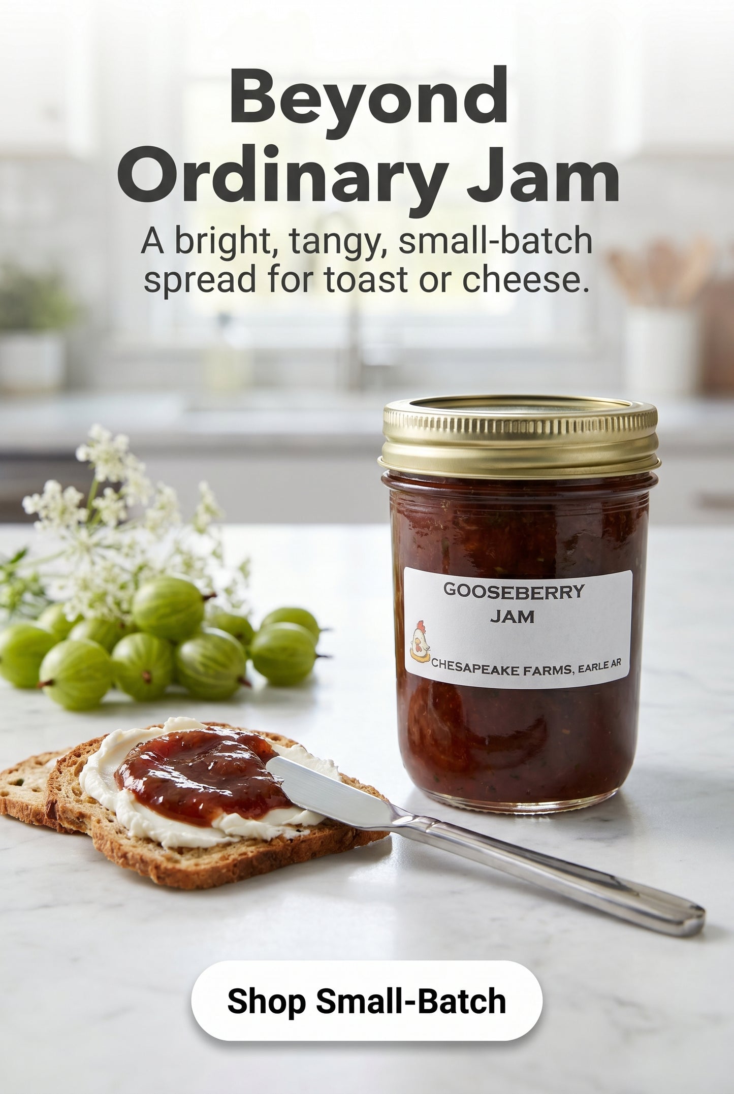 Organic Arkansas Gooseberry Jam – Small‑Batch Tangy Spread - Chesapeake ...