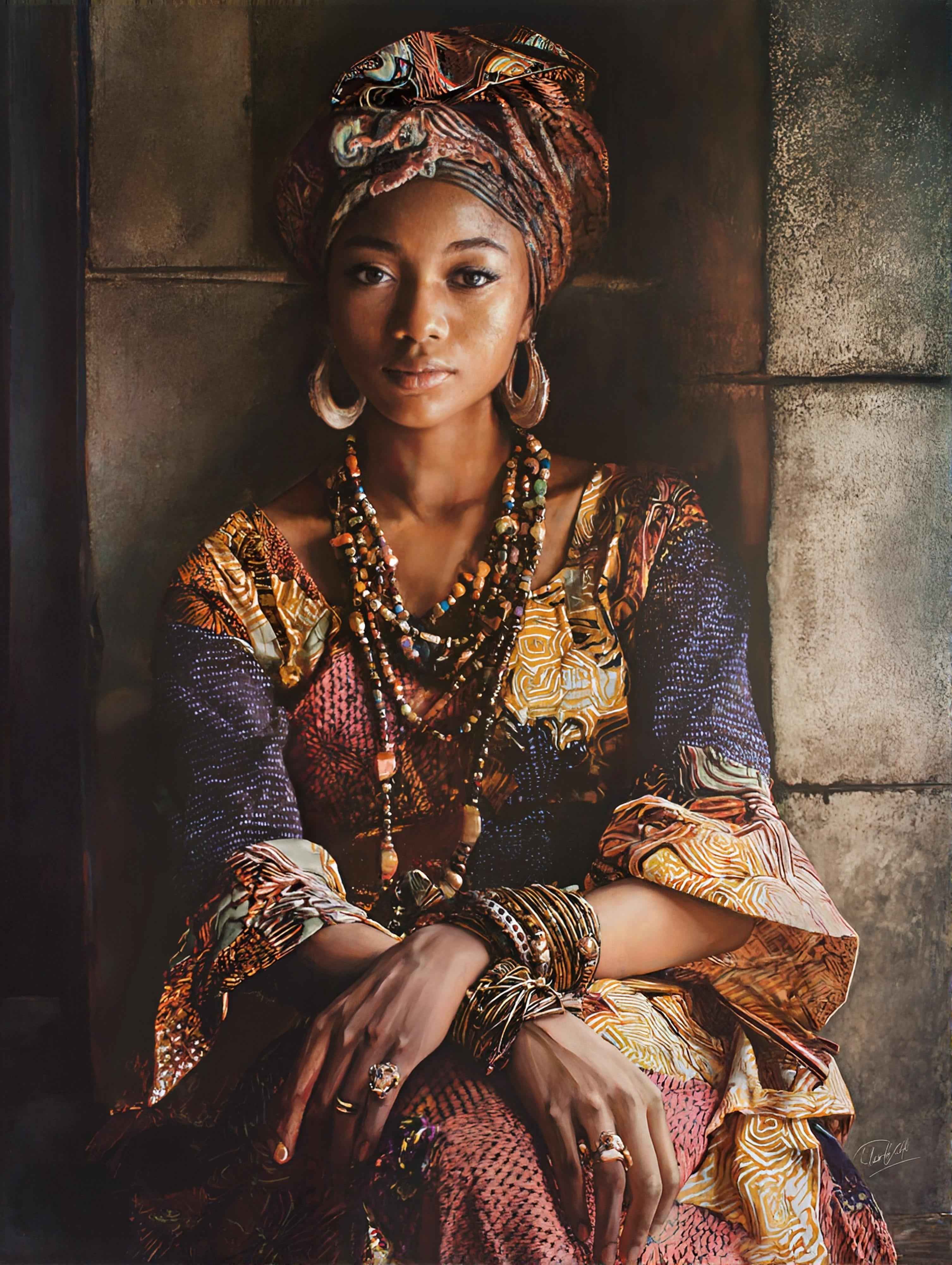 African Woman Ethnic Portrait Print - Heavy Cardstock - Matte Print ...
