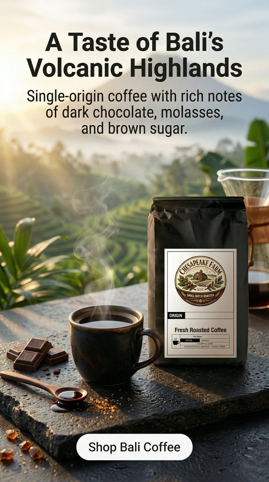 Bali Coffee Pods - Single Origin Medium-Dark Roast Delight – Chesapeake ...